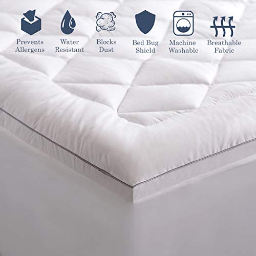 Allied Essentials ComfortPure Quilted Mattress Pad, Water Resistant, Breathable Premium Hotel Quality