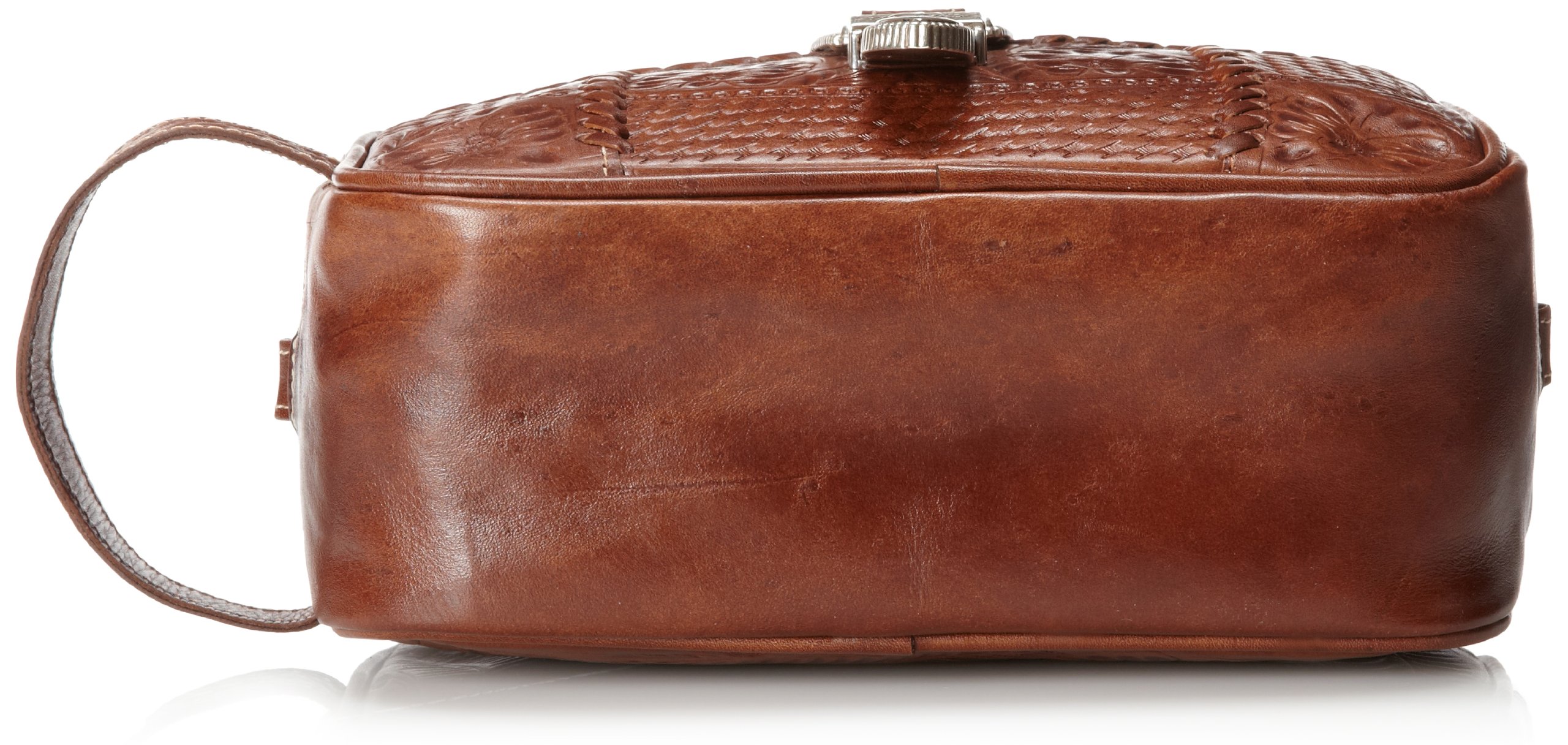 American West Leather Shave Kit/Toiletry Travel Bag - Retro Romance