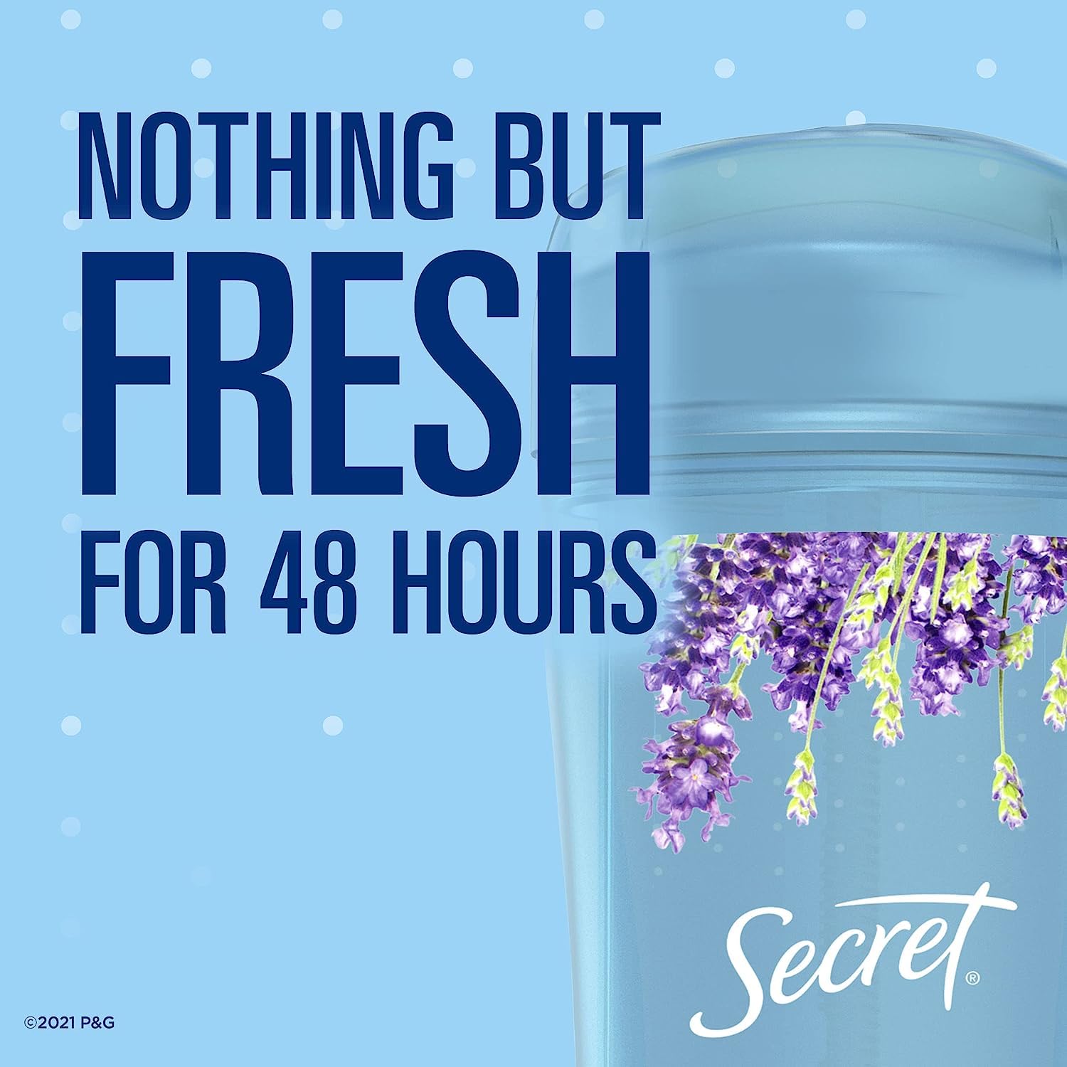 Secret Antiperspirant and Deodorant for Women, Lavender, Invisible Solid, 2.6 oz (Pack of 3)