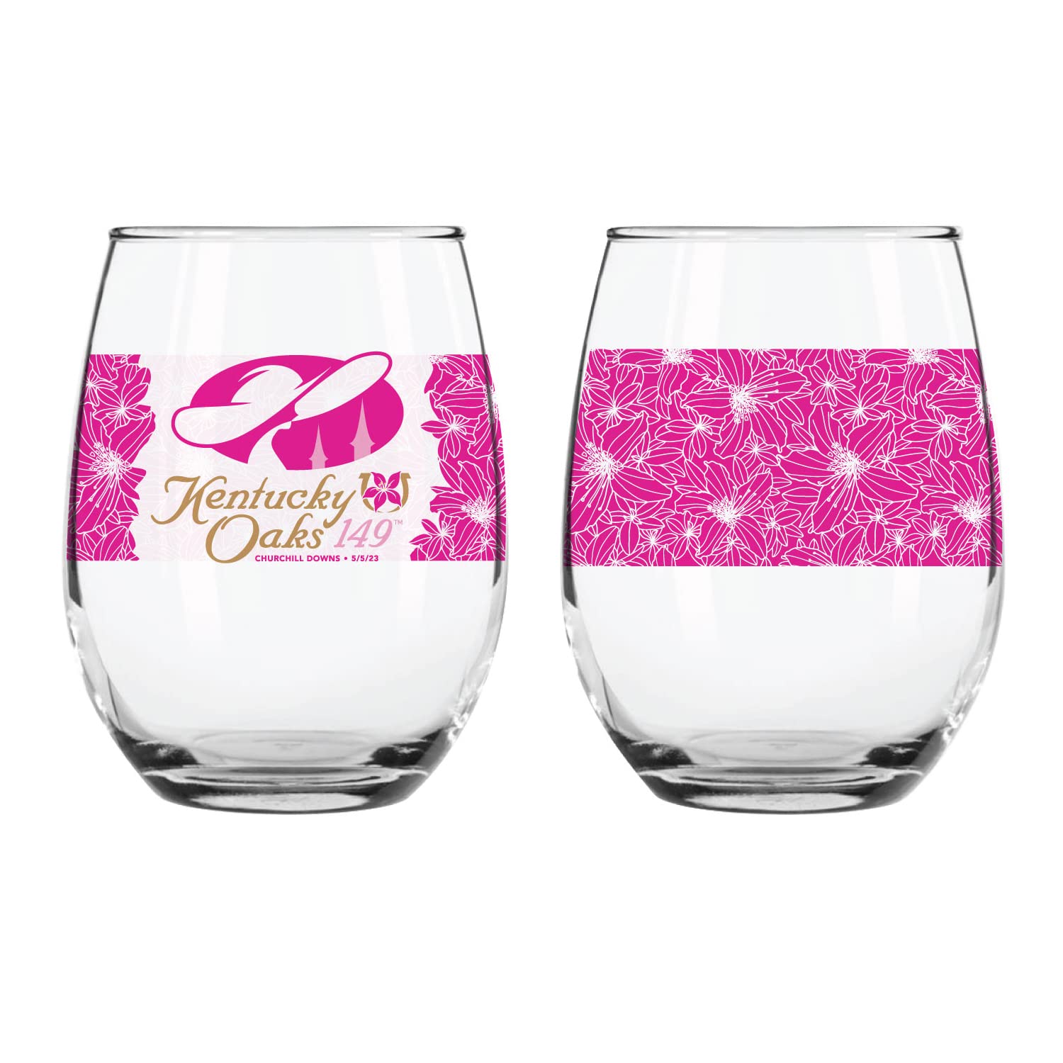 2023 Official 149th Kentucky Derby/Oaks Glass Set - 1 Mint Julep and 1 Wine Glass