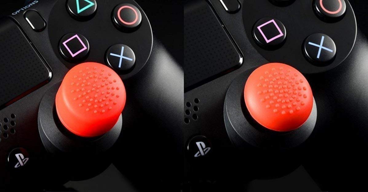 Analog Controller Raised Thumb Stick Grips Thumbsticks Joystick Cap Cover for PS4, PS3, Switch Pro, Xbox one, Xbox 360, Wii U, PS2 Controller (Pack of 8 pcs Red)
