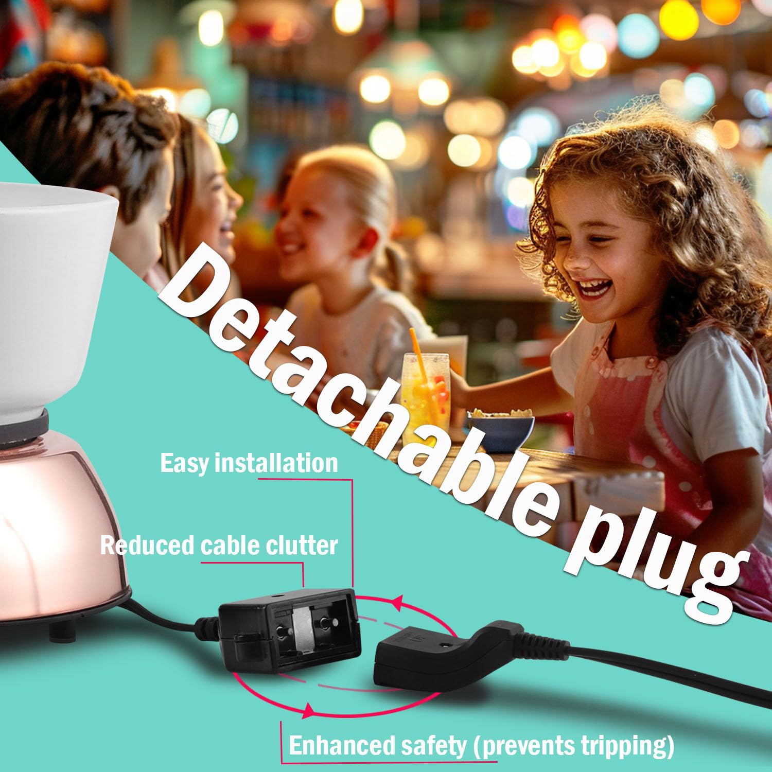 Artestia 2-QT Electric Fondue Pot for Meat, 1500W Ceramic Chocolate Melting Pot with Adjustable Temperature, 6 Fondue Forks, White Ceramic Pot with Rose-Gold Base