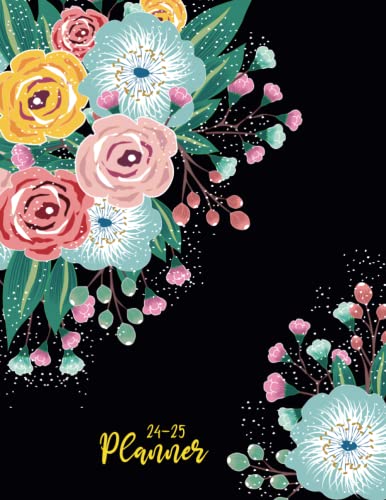 2024-2025 Planner: Monthly Planner, Floral Cover ,Two Year Calendar Schedule Organizer, January 2024 to December 2025.