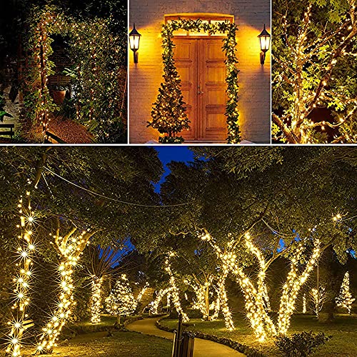 SUMSAYEI Solar String Lights multisize LED 8 Modes Solar Powered Outdoor Lighting Waterproof Christmas Fairy Lights for Xmas Tree Garden Homes Ambiance Wedding Lawn Party Decor