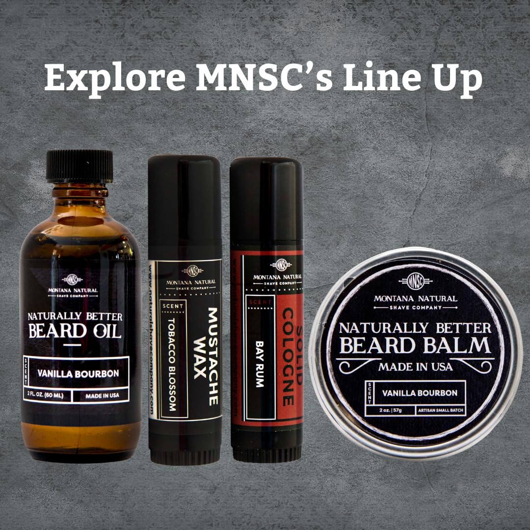 MNSC Small Batch Vanilla Bourbon Beard Balm for a Naturally Better Beard - All-Natural Beeswax and Plant-Based Oils, Petroleum-Free, Hypoallergenic, Handmade in USA