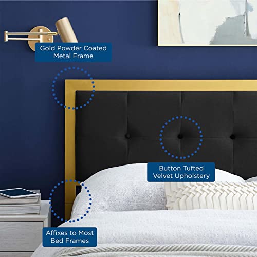 Modway Teagan Tufted Performance Velvet King Headboard in Gold Black
