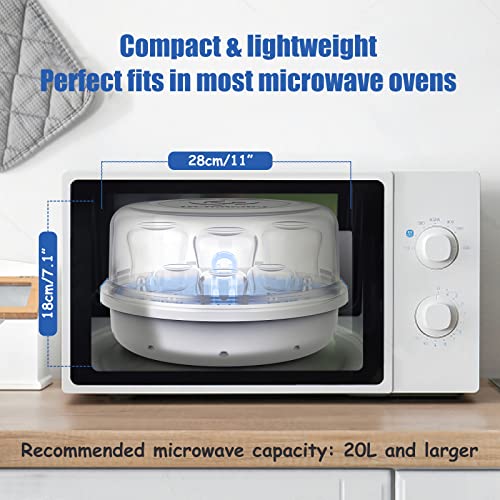 Bellababy Baby Bottle sterilizer Microwave Steam Sterilizer for Baby Bottles, Pacifier, Breast Pumps Accessories, Large Capacity, 99.99% Disinfection in 2 Mins