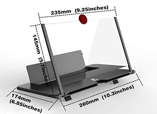 Junrbx Screen Magnifier Amplifier, New Generation Phone Holder Screen Amplifier, 3D HD Video and Gaming Phone Projector-with Foldable Phone Stand, Supports All Smartphones