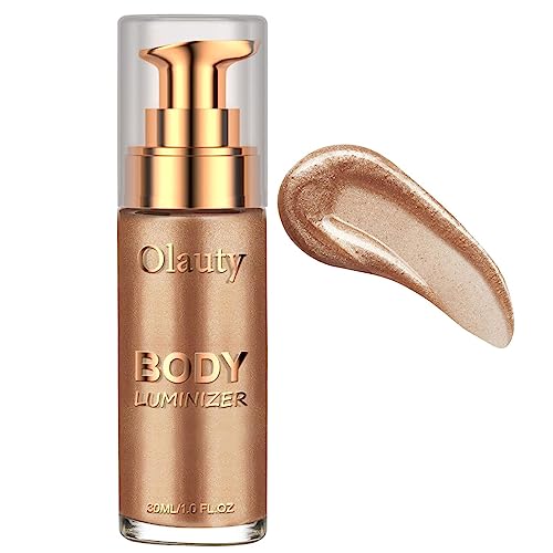 Liquid Illuminator, Firstfly Body Highlighter Makeup Smooth Shimmer Glow Liquid Foundation for Face & Body(#01 Rose Gold)