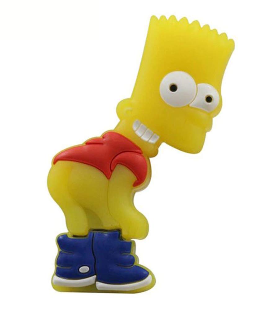 2.0 Bart Simpson Butt Mooning Cartoon 16GB USB External Hard Drive Flash Thumb Drive Storage Device Cute Novelty Memory Stick U Disk Cartoon
