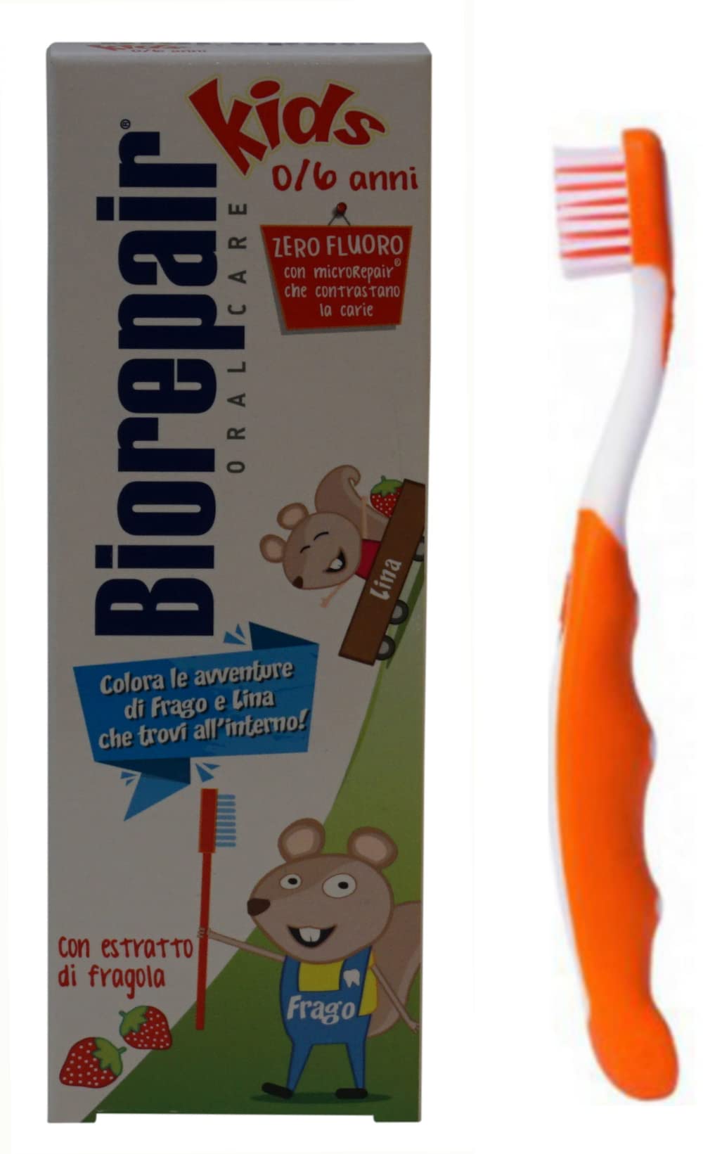 Biorepair Set Kid Oral Care Junior Toothpaste 1.7 fl.oz,50ml and Toothbrush
