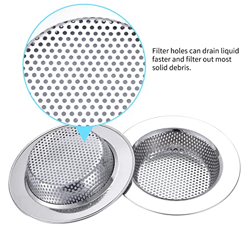 4pcs Sink Strainer and Silicone Stopper Kit, 4.5 Inch Wide Rim Drain Basket,Sink Strainers for Kitchen Sinks,Stainless Steel Sink Filter, Garbage Disposal Stopper,Universal Rubber Drain Stopper YLARMY