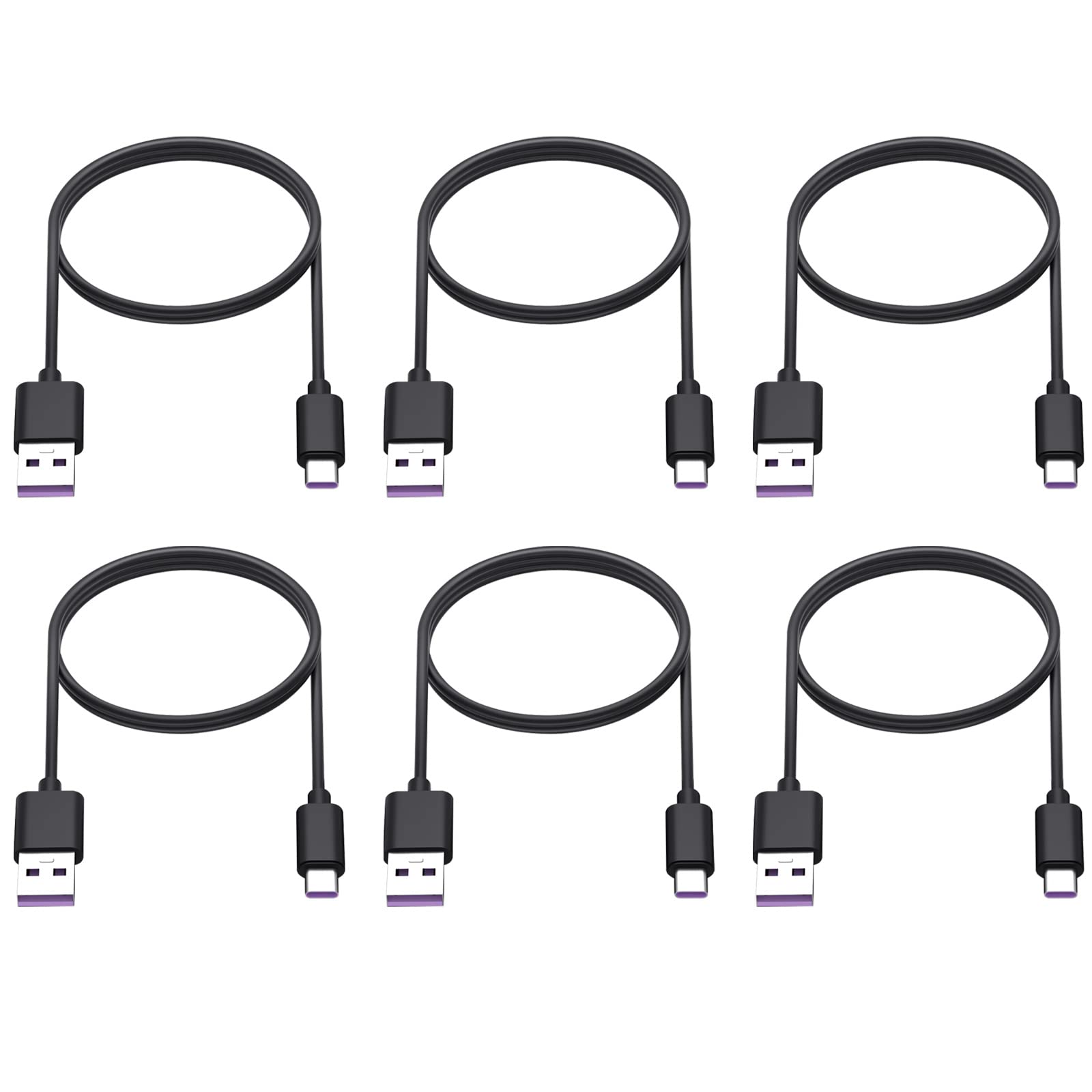 Smays 6-Pack 6 ft USB to USBC-C, USB A to USB C Type C Charging Cable, USBC to USBA