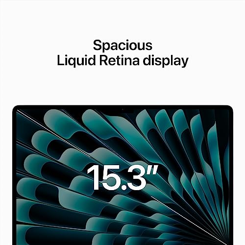 Apple 2023 MacBook Air Laptop with M2 chip: 15.3-inch Liquid Retina Display, 8GB Unified Memory, 512GB SSD Storage, 1080p FaceTime HD Camera, Touch ID. Works with iPhone/iPad; Silver