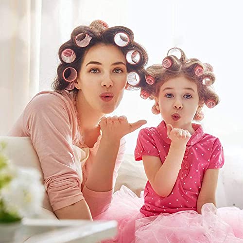 Velcro Volume Hair Rollers Set - 12 Jumbo Self-Grip Heatless Curlers for Long, Medium, Short, Thick, Fine, and Thin Hair with Bangs (3 Sizes)