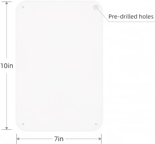 4-Pack White Blank Sign, 10"x 7" Plastic