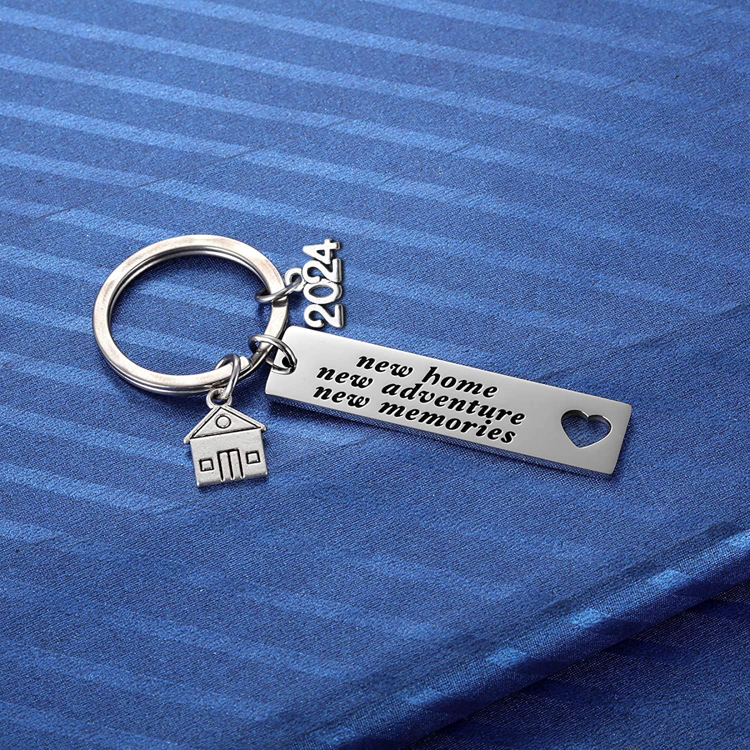 2024 New Home New Adventures New Memories Keychain Housewarming Gift for New Homeowners New House Keyring Moving In Together First Home Key Chain