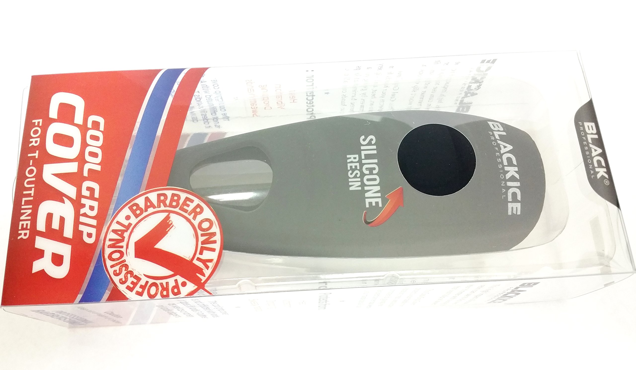 Black Ice Professional Barber Silicone Cool Grip Cover for Andis T-Outliner, Blackout, and Outliner II Trimmer
