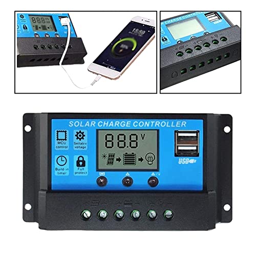 50W 5V/18V Solar Panel USB Output Monocrystalline Solar Panel IP65 Water-resistant with 10A Solar Charge Controller Regulator for Car Yacht Batterys Boat Charger