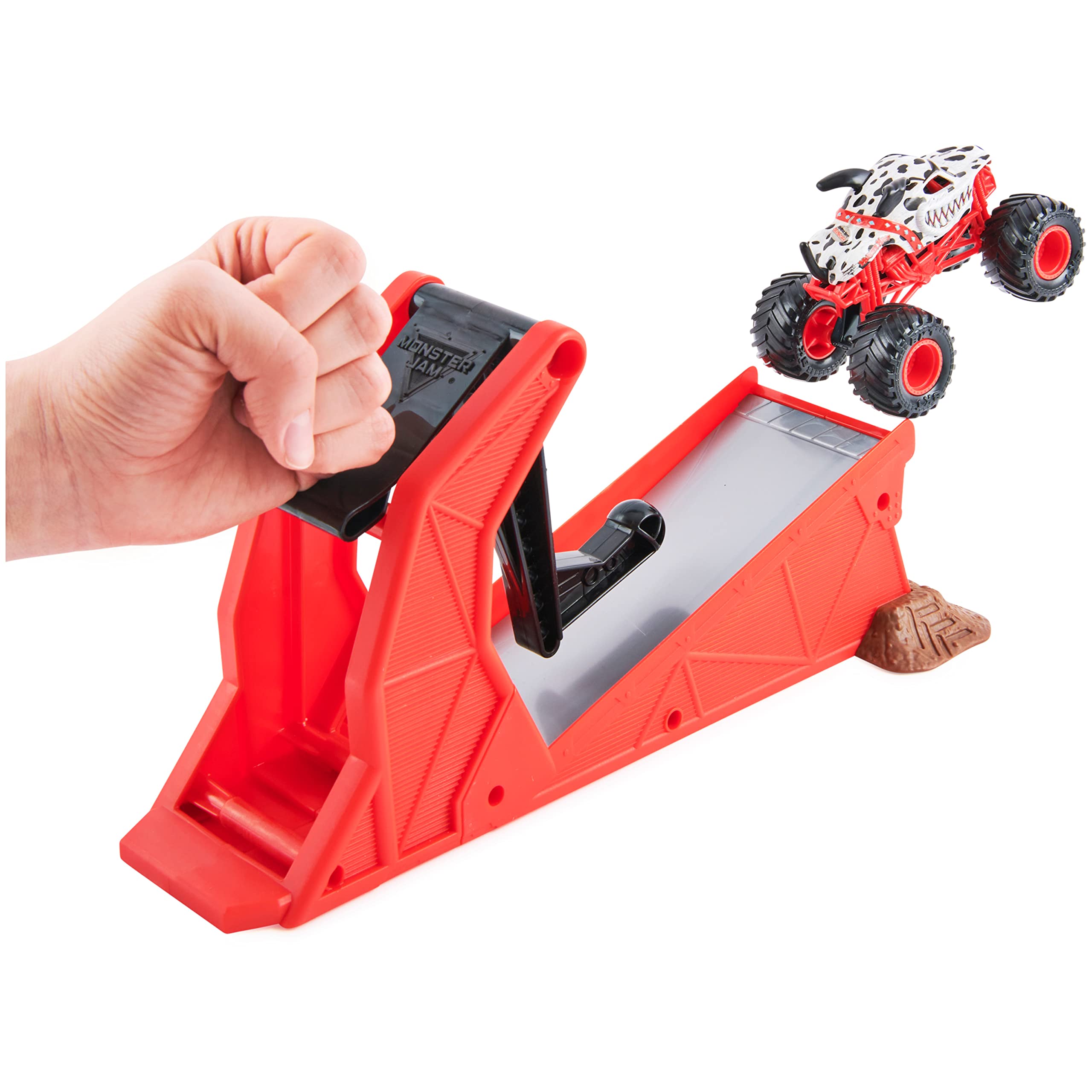 Monster Jam, Blastin’ Bones Playset with Exclusive Monster Mutt Dalmatian, Monster Truck Kids Toys for Boys Aged 3 and Up