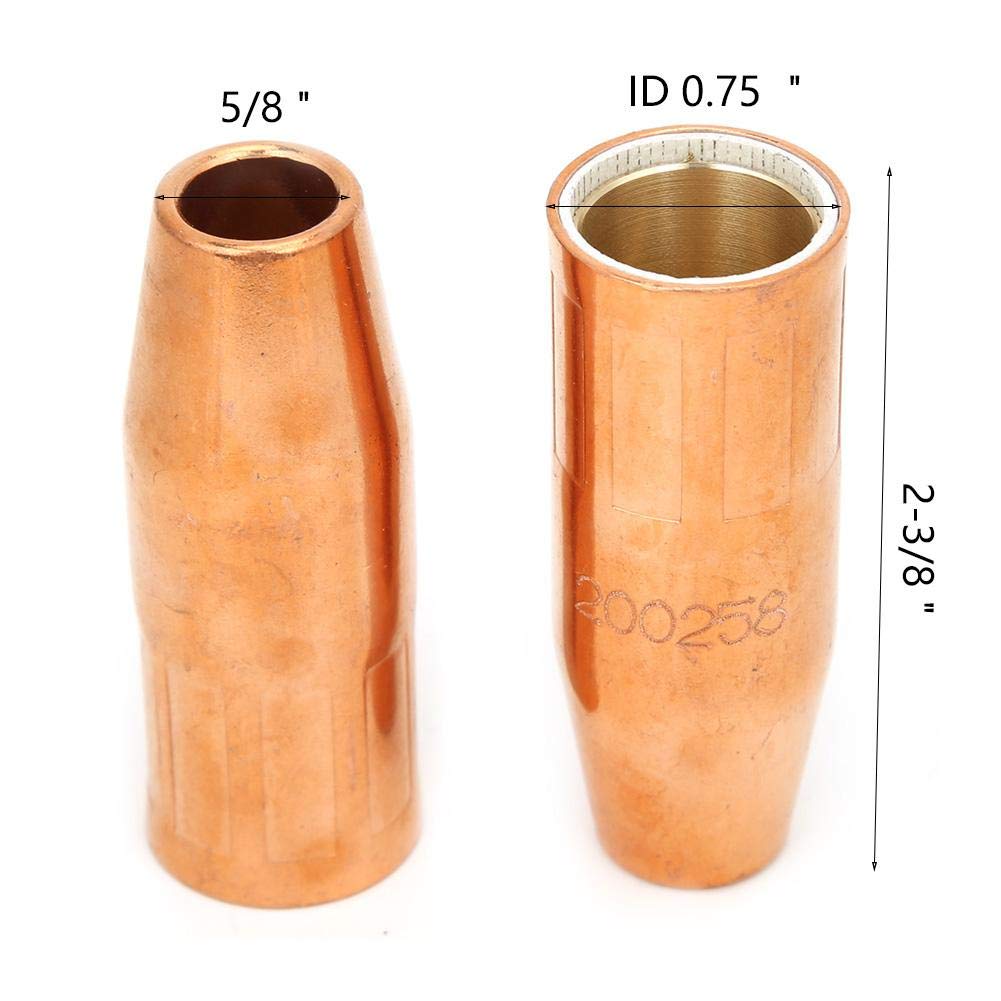 2Pcs MIG Welding Gun Nozzle,200-258Tip-Nozzle,1/2"Contact Tip Nozzles ,for Miller M25/M40 Hobart MIG Welding Gun.