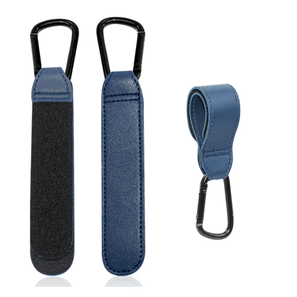 2Pcs Stroller Hooks for Hanging Diaper Bags Mommy Hook for Bags Stroller Accessories Pram Buggy Clips Straps Hook【Grey and Sky Blue】