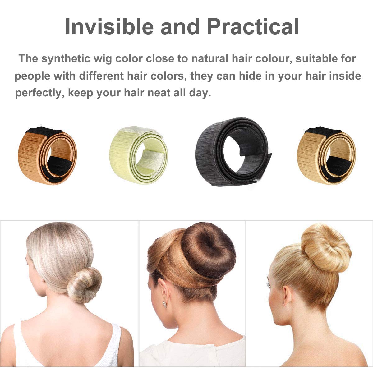 Black Magic Hair Bun Makers 3 Pcs - LHAAAYF Professional Donut Shaper, Ballet Hair Tool for Easy Kids' Ballerina Buns