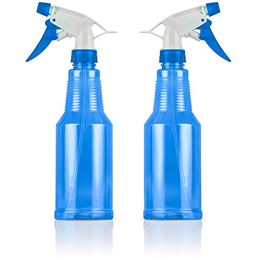 DecorRack Empty Spray Bottle 16 oz, BPA Free- Plastic, Professional Sprayer with Adjustable Nozzle for Cleaning Solutions, Kitchen, Hair, Plants, Leak Proof Fine Clear Mist Bottles (2 Pack)