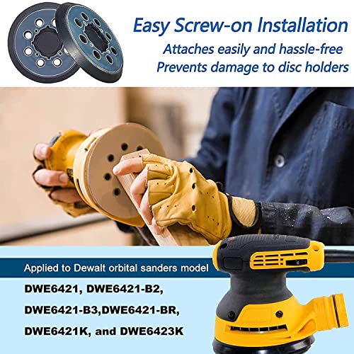 4 Packs Sander Pad for Dewalt DWE64233 & N329079 5" 8 Hole Hook and Loop Replacement Orbital Sander Pad Compatible with DWE6421 6421K DWE6423 6423K DCW210B (4 Screw Holes Sanding Part)