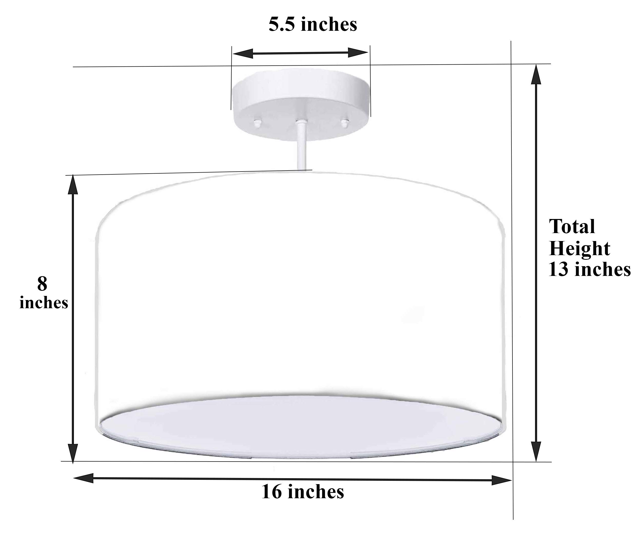 Firefly Home & Kids Lighting Jungle Animals Semi Flush Mount Light Fixture 3-Light, Fabric Shade with Acrylic Diffuser, 16" W x 13" H, Nursery Room, Children's Bedroom, Kids Bedroom, Playroom