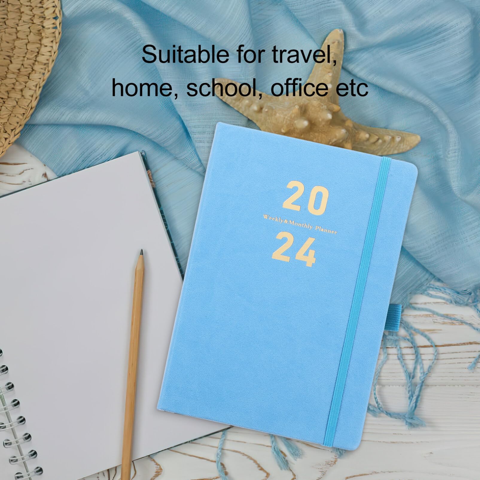 2024 Agenda Book Office Imitation Leather Diary Multifunction