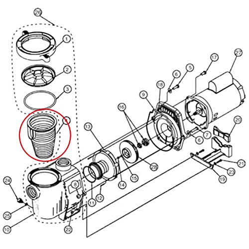 91110040 Pump Basket Replacement for Pentair Whisperflo Intelliflo Pumps, Filter Basket Compatible with IntelliFlo VF VS+SVRS I1 Variable Speed Pump, WhisperFlo Pump Skimmer, Replace 070387, B-199
