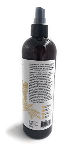 Custom Nature 100% Pure Castor Oil Strengthening & Hydrating 10-in-1 Leave In & Detangler - 12 fl. oz.