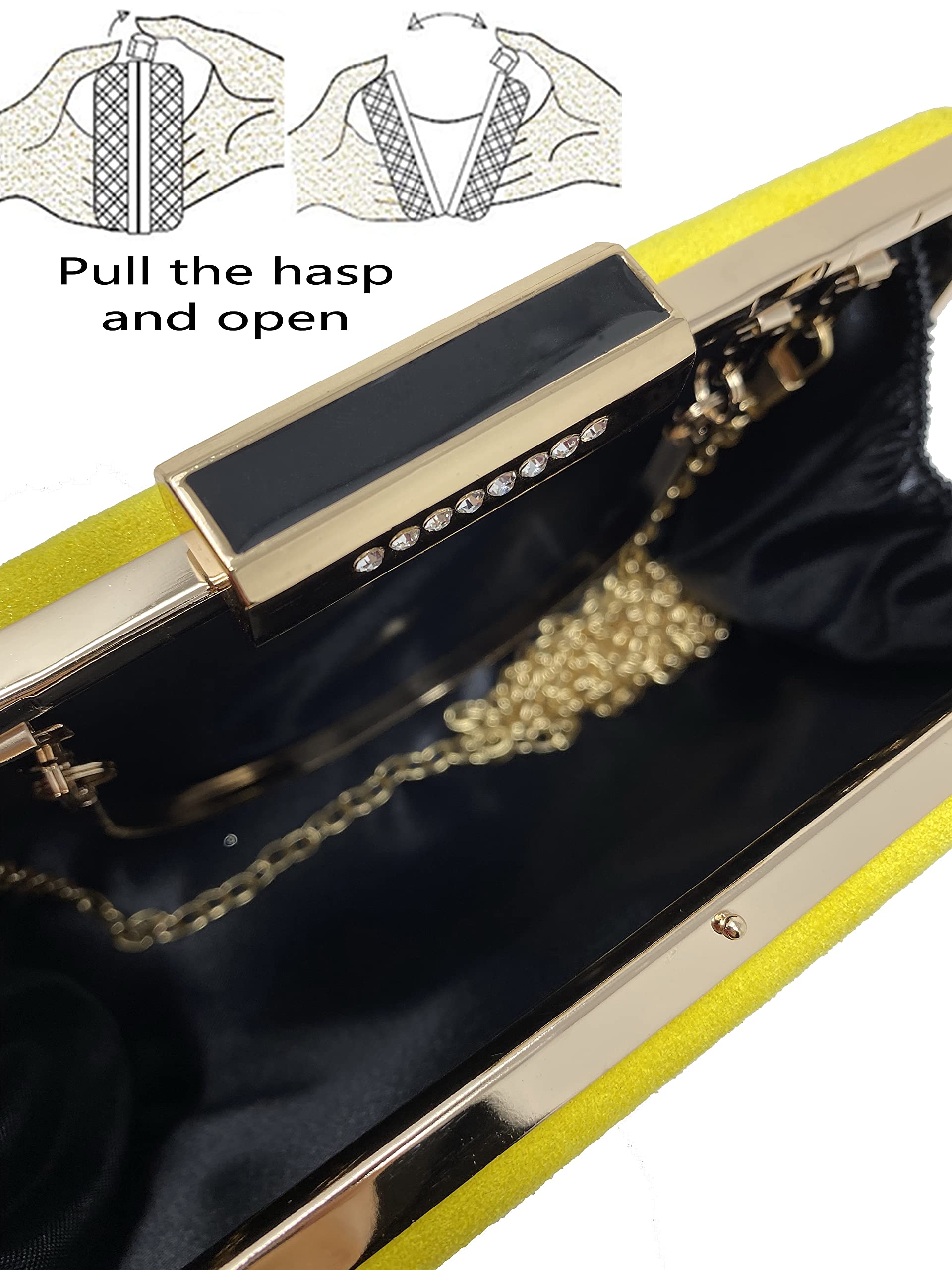 Cirilla Women Velvet Evening Bag Clutch Purse Crossbody Bag With Handle and Chain for Wedding Cocktail Party Banquet (Red)