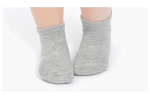 Toptim Baby Socks Toddler Non-skid Socks for Infant Boy Girl and Kids (Solid Colors 12-Pairs, 0-12M)