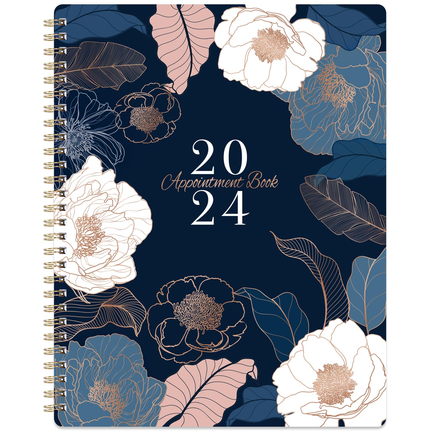 2024 Appointment Book/Planner - Weekly Appointment Book/Planner 2024, Jan. 2024 - Dec. 2024, 2024 Daily Hourly Planner with with 15-Minute Interval, 8"x 10", Printed Tabs + Flexible Cover + Thick