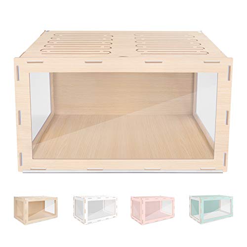 Niteangel Bigger World - MDF Aspen Terrarium for Hamster Gerbils Mice Lemming Degus or Other Small-Sized Pets(30 x 15 x 17.7 inches, Burlywood)