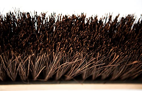 Unvert Push Broom Indoor and Outdoor Floor Sweep Use, 24 Inch, Heavy Duty Hardwood Block, Palmyra Bristles Scrub Brush, Two Threaded Handle Holes, Cleaning Broom for Patio Garage, Deck, Or Home Use