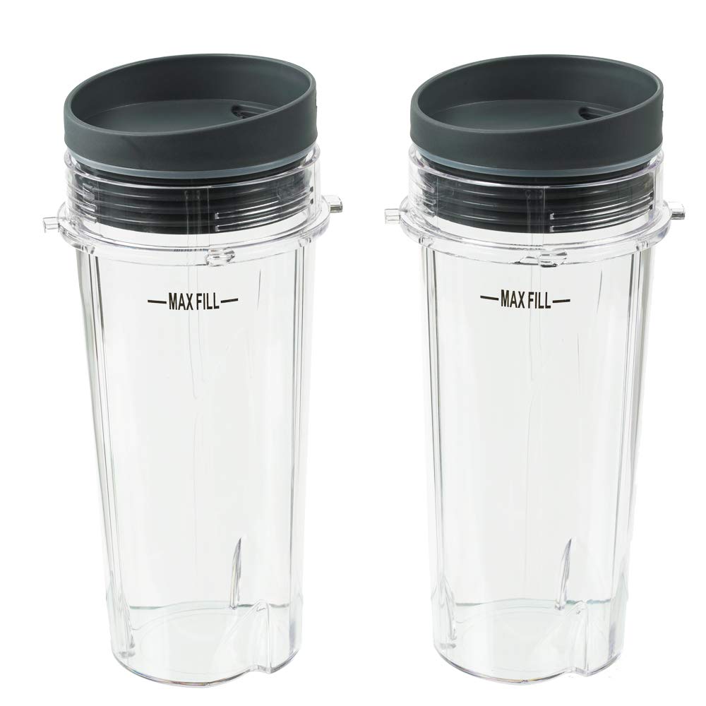 Blender Cups for Ninja Blender, 16OZ Cup with Sip Lids Compatible with Nutri Ninja Auto IQ Series Blenders