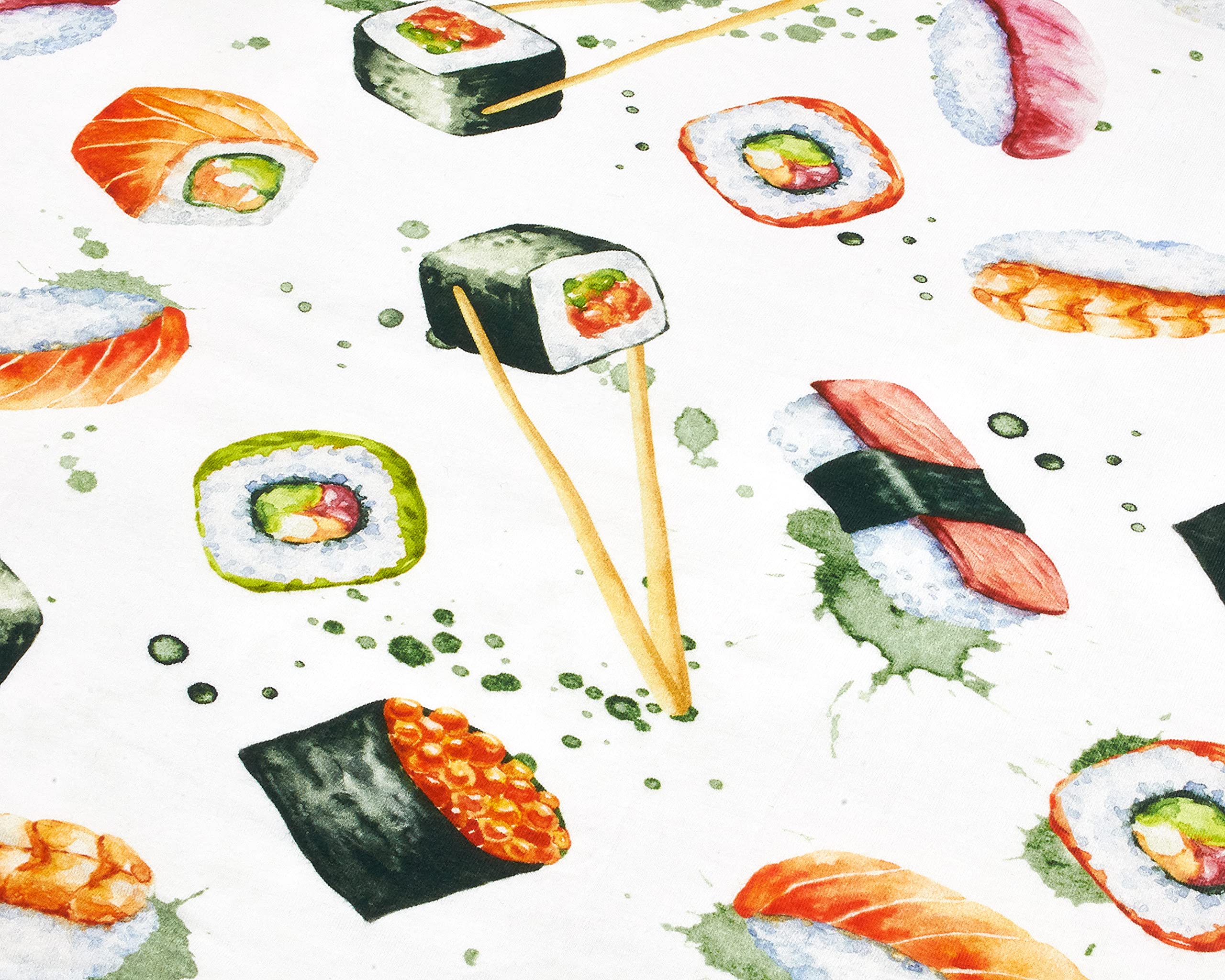 Sushi Crib Sheet | Extra Soft and Stretchy Jersey Knit Cotton | Beautiful Watercolor Design
