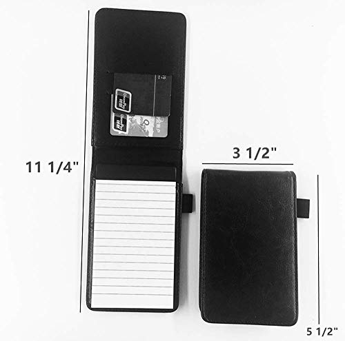 Leoyoubei Mini Pocket Notepad Holder Included with 50 Lined Sheets,Refillable,with Notebook Refills,Memo Book Refills 5 Pack 3x5 Inch Sized Writing Pad with 30 Lined Paper Per Note Pad (Blue)