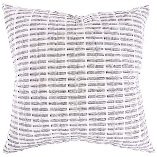 KAF Home Pleated Please Pillow Cover 20 x 20-inch 100-Percent Cotton | Set of 2 Pillow Covers (Gray, 20 x 20)