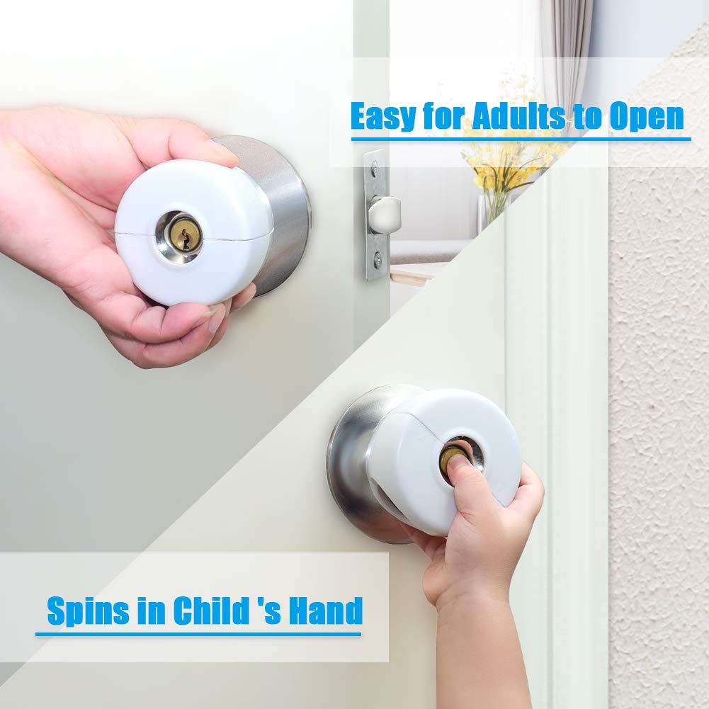 SHINY HANDLES Door Knob Covers Babyproof 2 Pack,Baby Safety Door Handle Covers,Door Knob Safety Cover for Toddlers