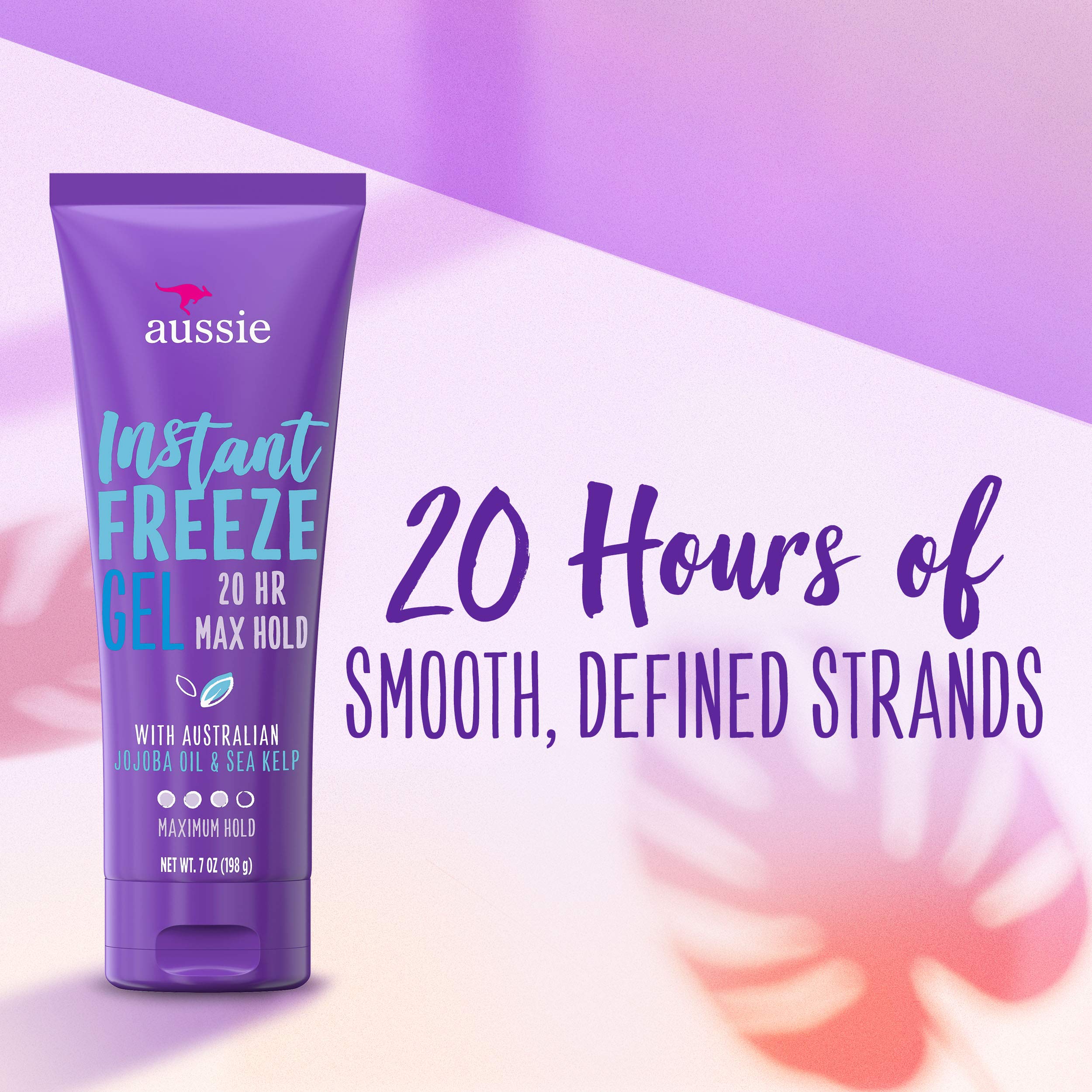 Aussie Instant Freeze Hair Gel with Jojoba Oil & Sea Kelp, 7 Ounce