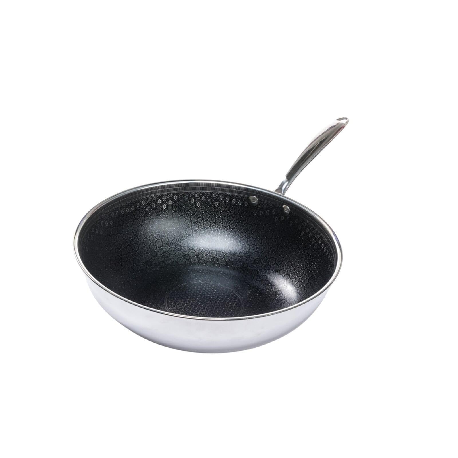 Black Cube CeramicQR Cookware Made In France Quick Release Chef's Pan/Wok - 9.5-Inch - Stainless Steel Wok Pan - Induction Wok Pans Hybrid Cookware