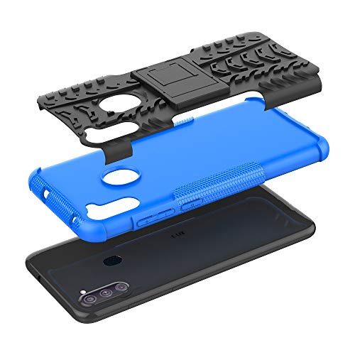 SKTGSLAMY Galaxy A11 Case,Samsung A11 Case,with HD Screen Protector, [Shockproof] Tough Rugged Dual Layer Protective Case Hybrid Kickstand Cover for Samsung Galaxy A11 (Blue)