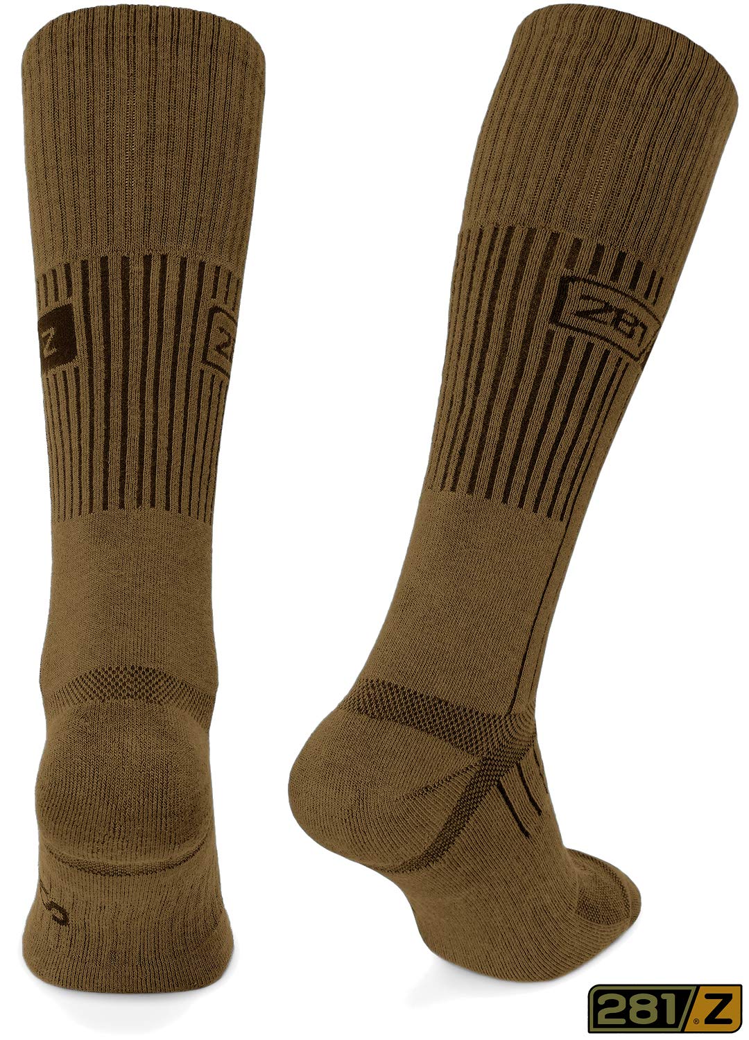 281Z Army Demi Season Breathable Over The Calf Uniform Boot Socks (Coyote Brown)(X-Small 4 Pairs Pack)