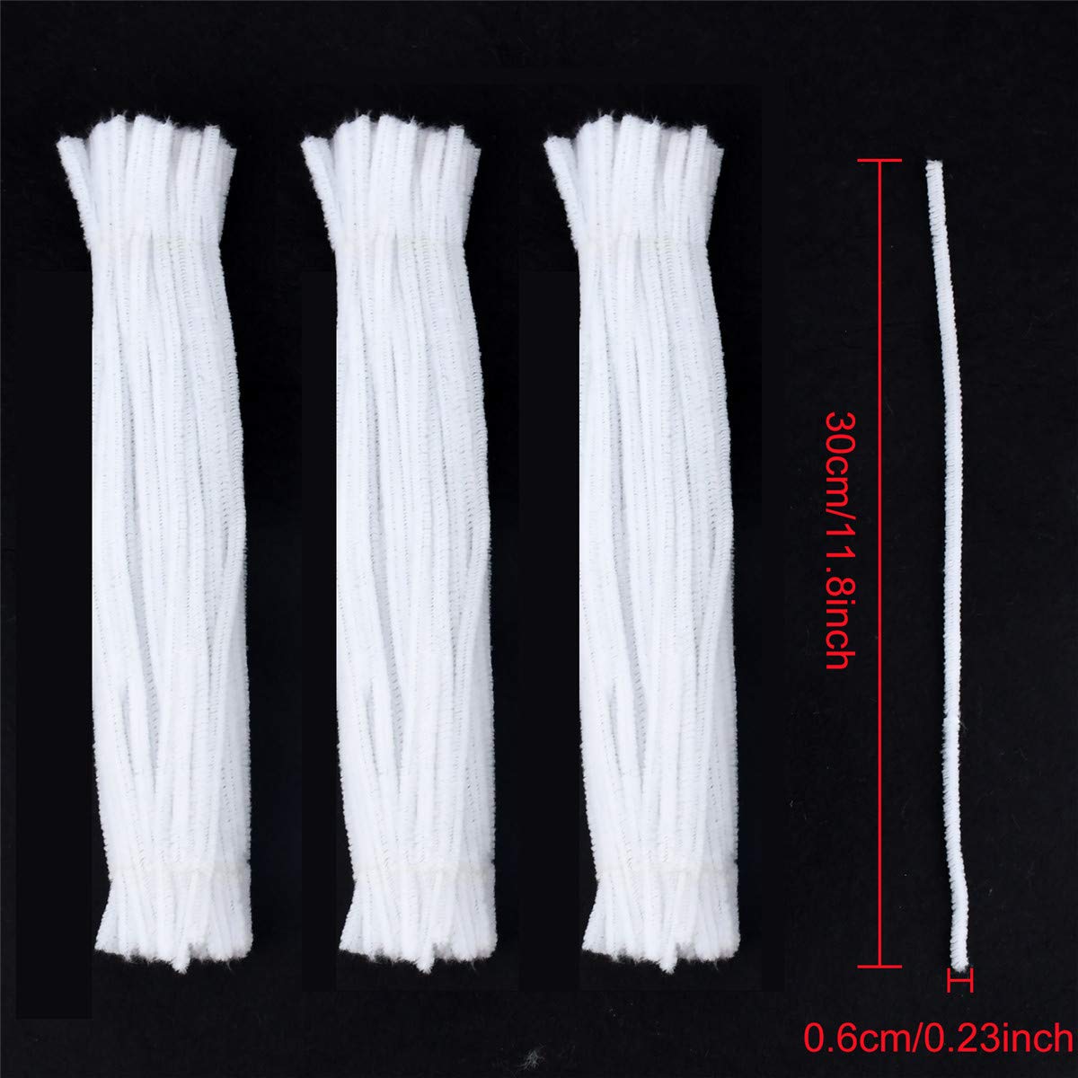 HAO SHENG YI Pipe Cleaners 300 PCS Craft Chenille Stems for DIY Art Creative Crafts Decorations(White)