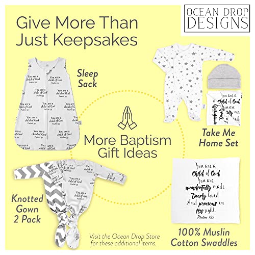 Ocean Drop Designs Newborn Sleep Sack (10-18 lbs) - Christian Baby Gifts - 100% Cotton