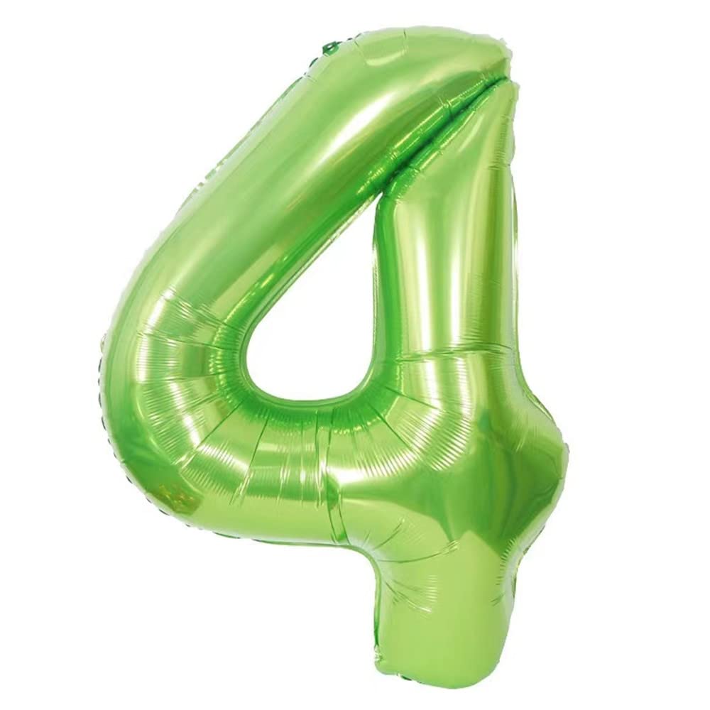 40 Inch Green Number 4 Dinosaur Balloons Set, 4th Birthday Balloons for Kids,Childrens 4th Birthday Party Decorations. (4)